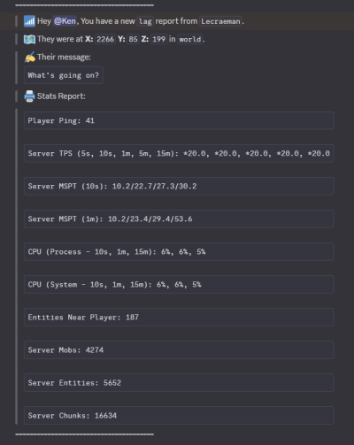 Report System - Documentation ⇢ Minecraft Country